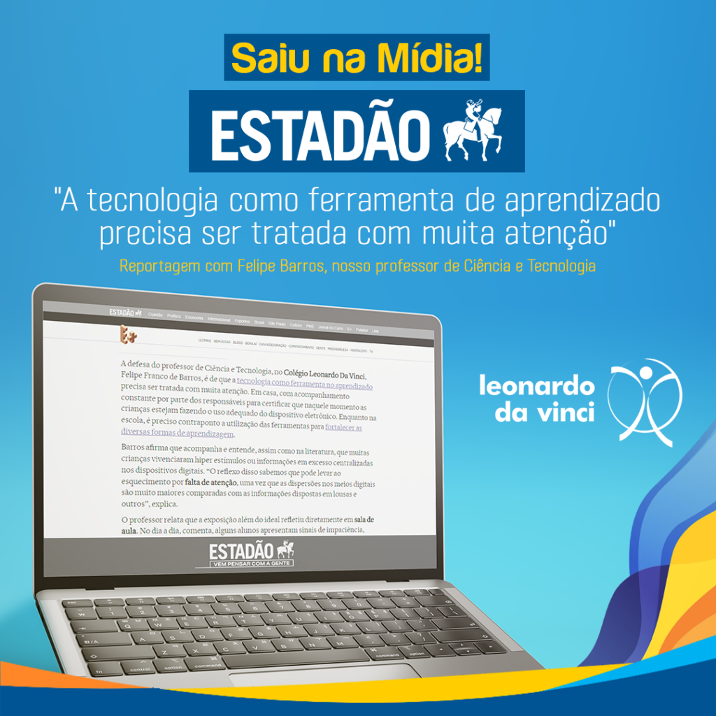 Saiu na Mídia!Jornal Estadão - CURSO E COLÉGIO ANGLO LEONARDO DA VINCI